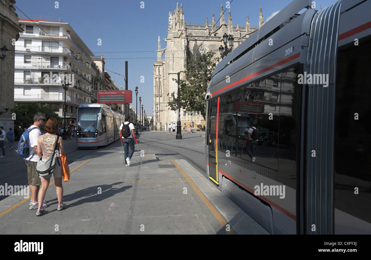 Seville trams hi-res stock photography and images - Alamy