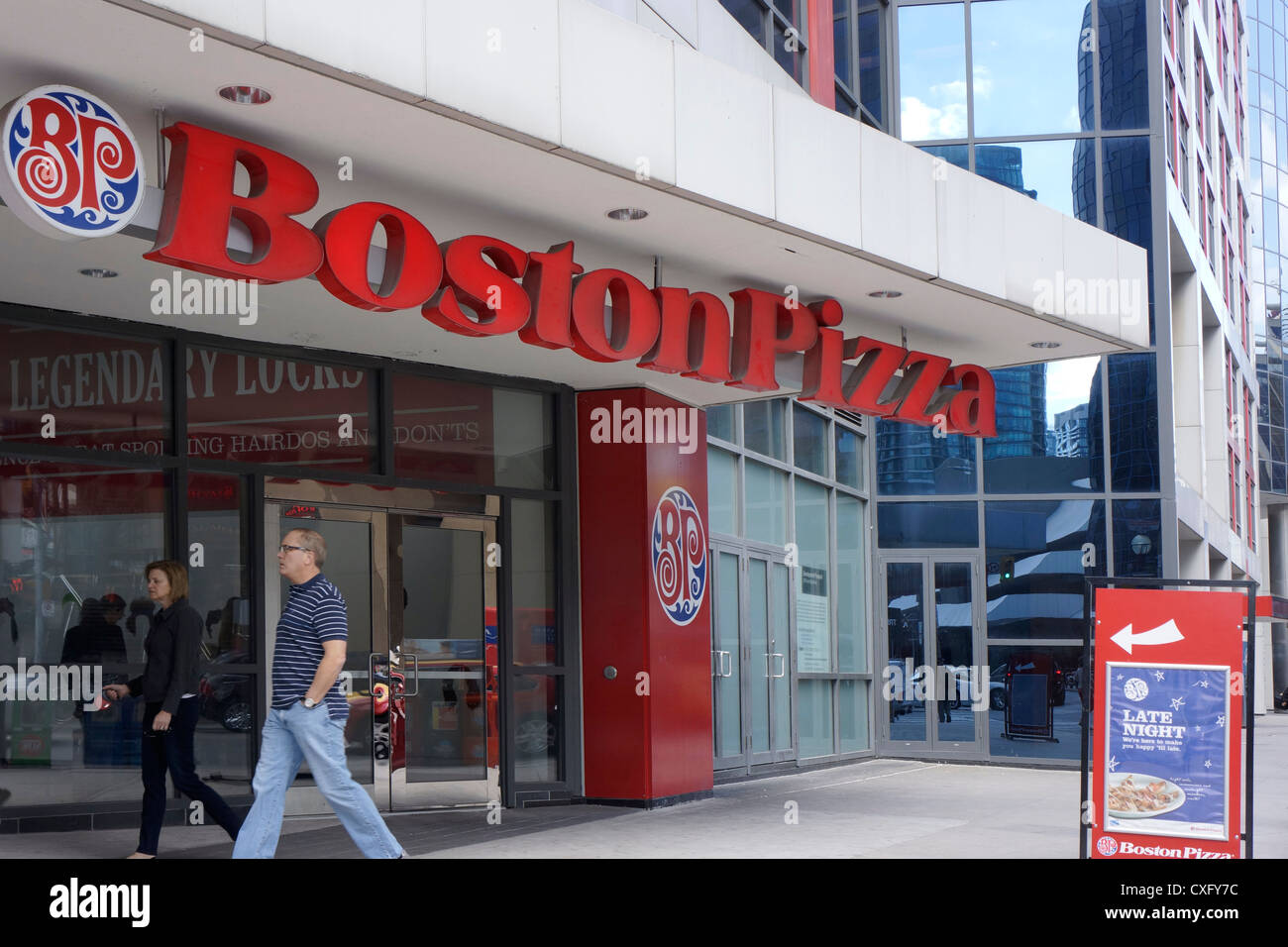 Boston Pizza restaurant, Entrance, Exterior Stock Photo - Alamy