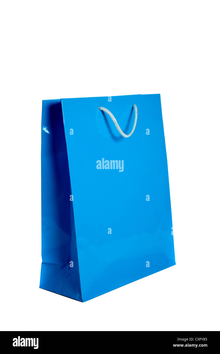Blue shopping bag Stock Photo - Alamy