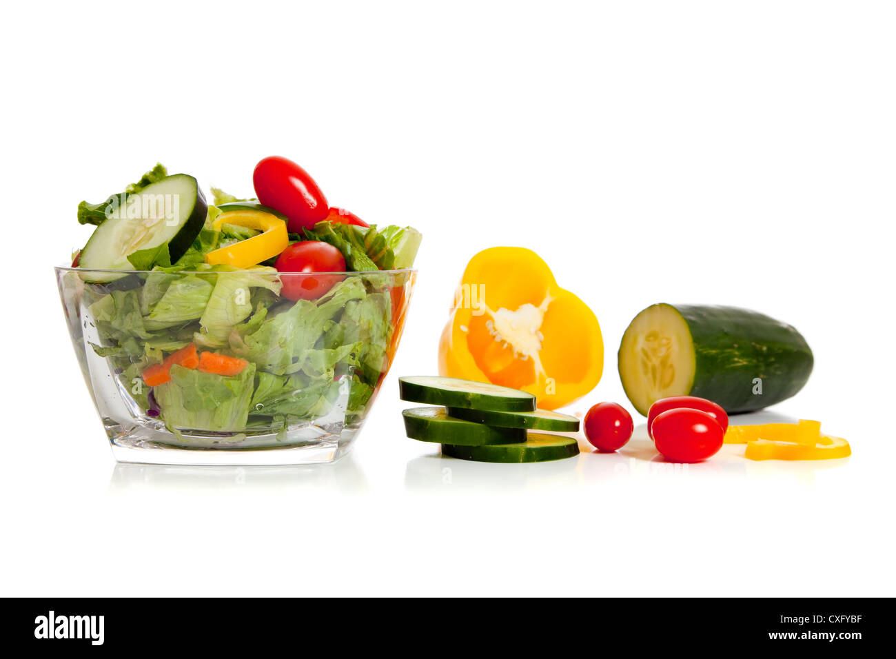tossed salad with fresh vegetables Stock Photo - Alamy