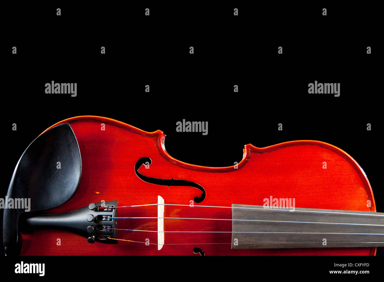 Violin on a black background Stock Photo - Alamy