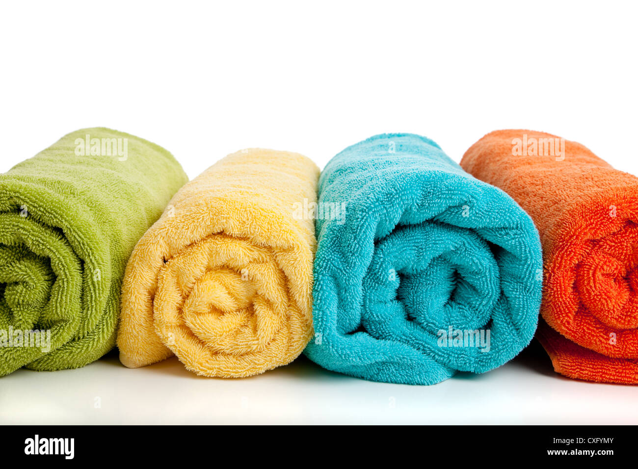 Row of colorful towels Stock Photo - Alamy