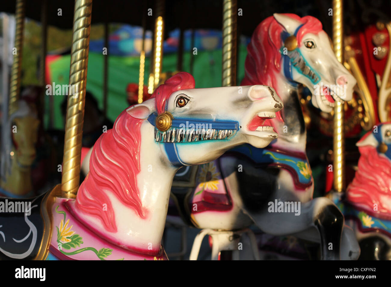 A close up of a horse on a carousel Stock Photo - Alamy