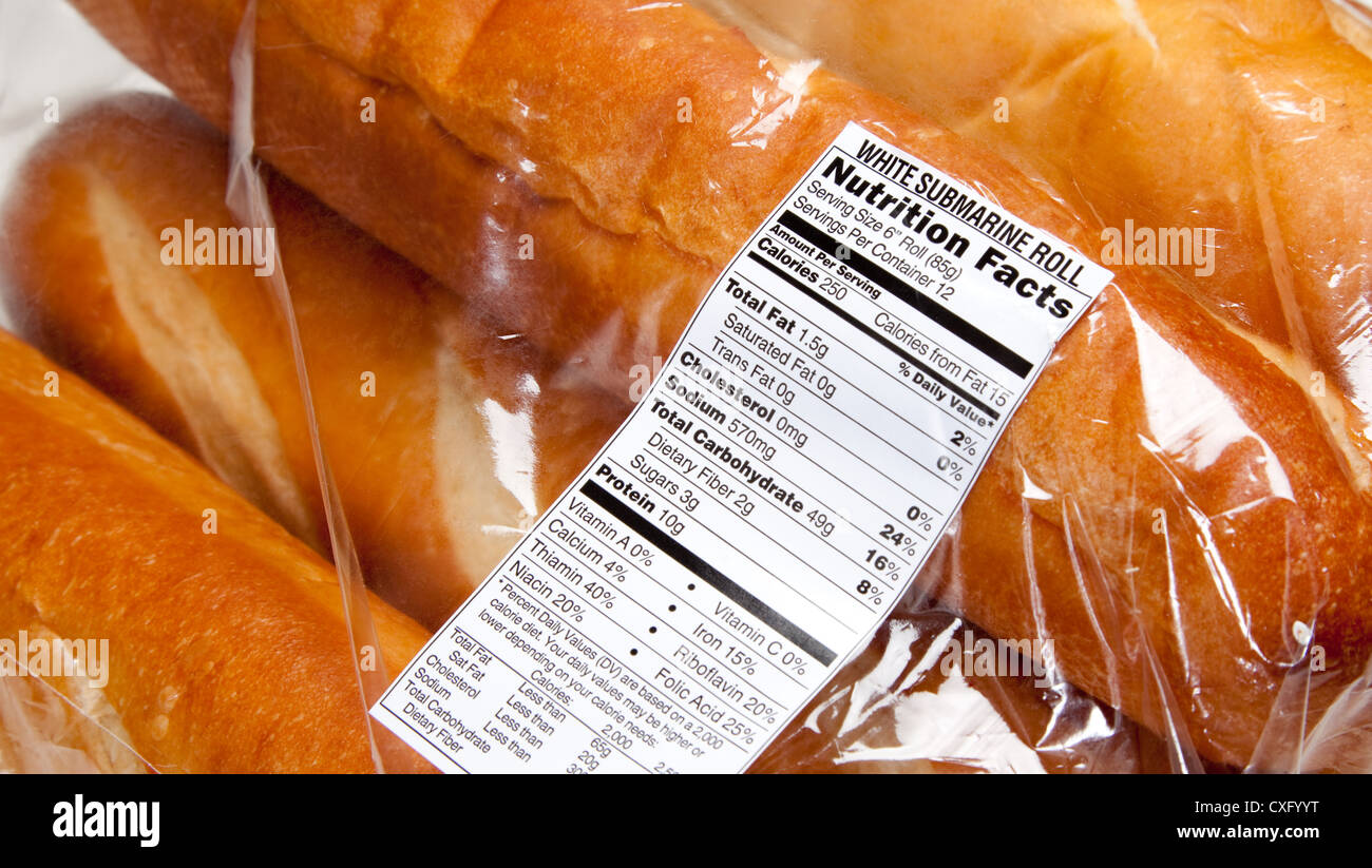 Bread Food Label