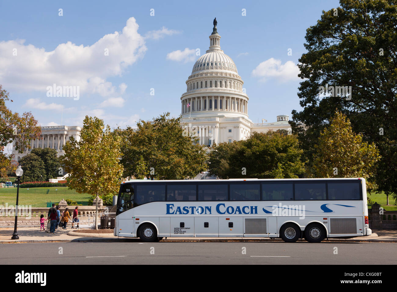 A tour bus parked in front of the US Capitol building - Washington, DC ...