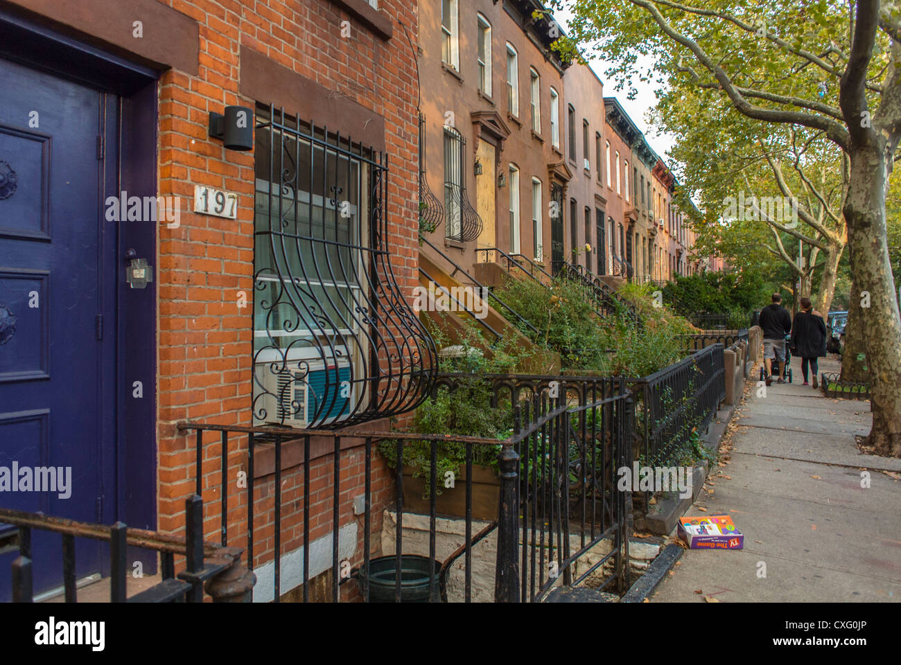 New York City, NY, USA, Brooklyn Street Scenes, Townhouses, Red Brick ...