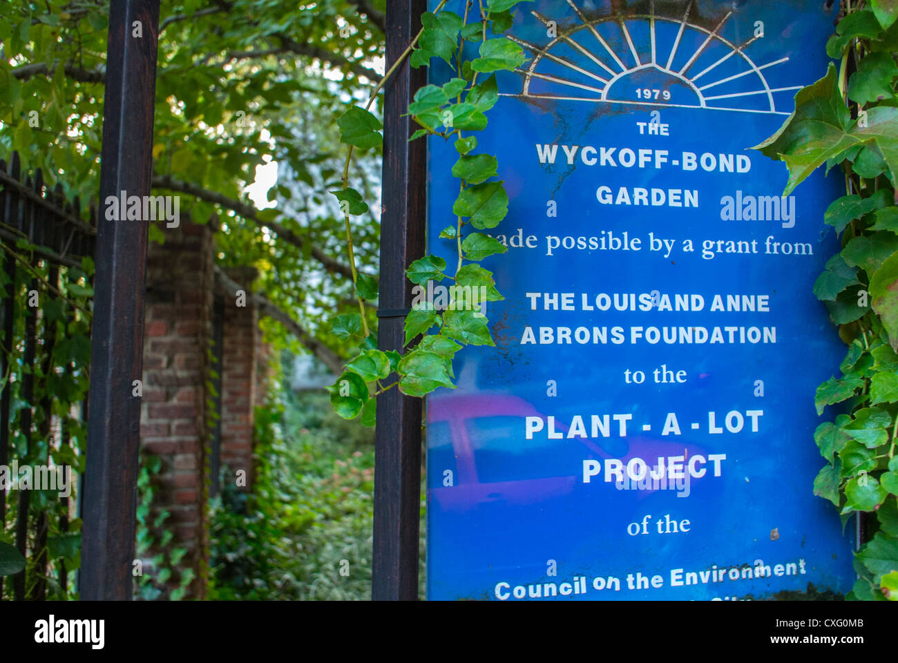 New York City, NY, USA, Brooklyn Community Park Sign on Fence, "The ...