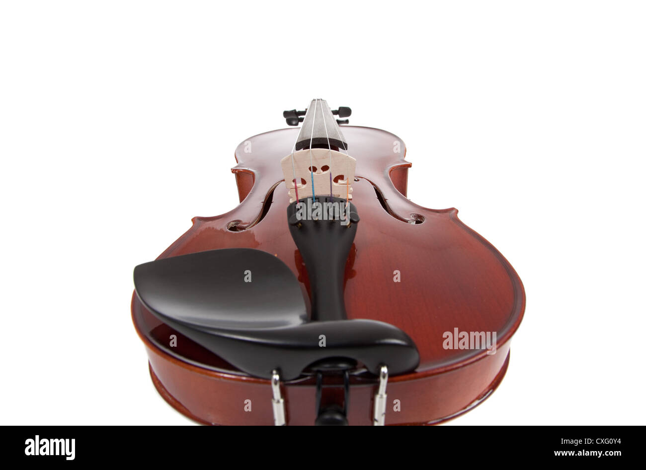 Brown violin on a white background Stock Photo - Alamy
