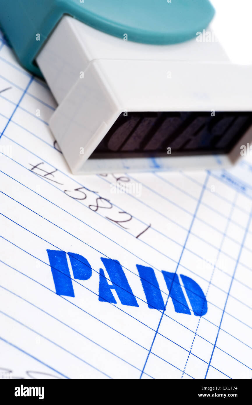 Pay your bills rubber stamp hi-res stock photography and images - Alamy