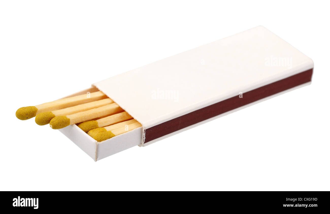 Open box of matches, isolated on a white background Stock Photo - Alamy