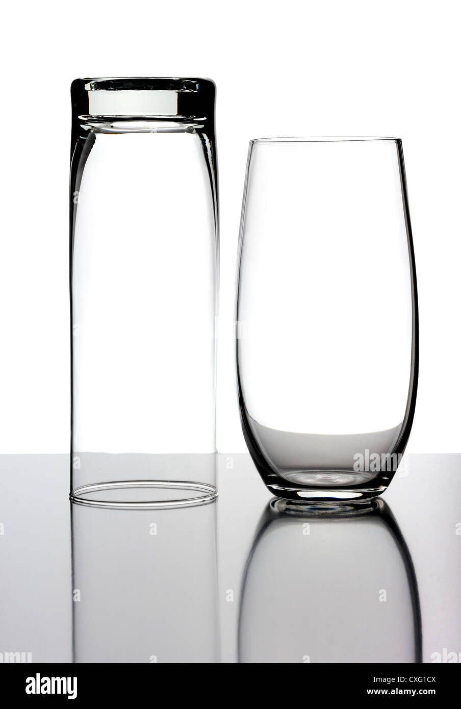 Two glasses, isolated on a white background Stock Photo - Alamy