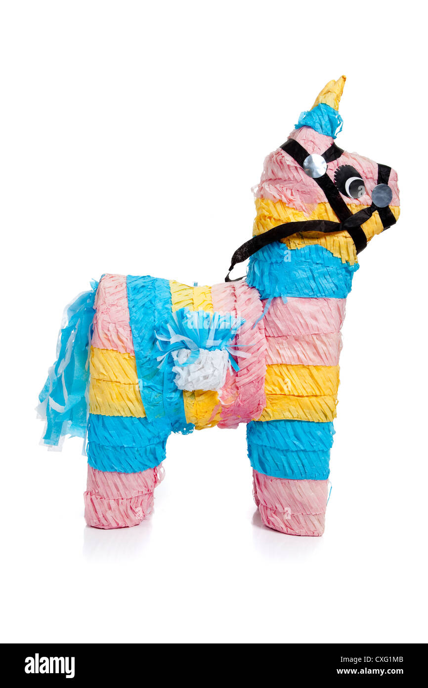 A pink pinata on white background Stock Photo - Alamy