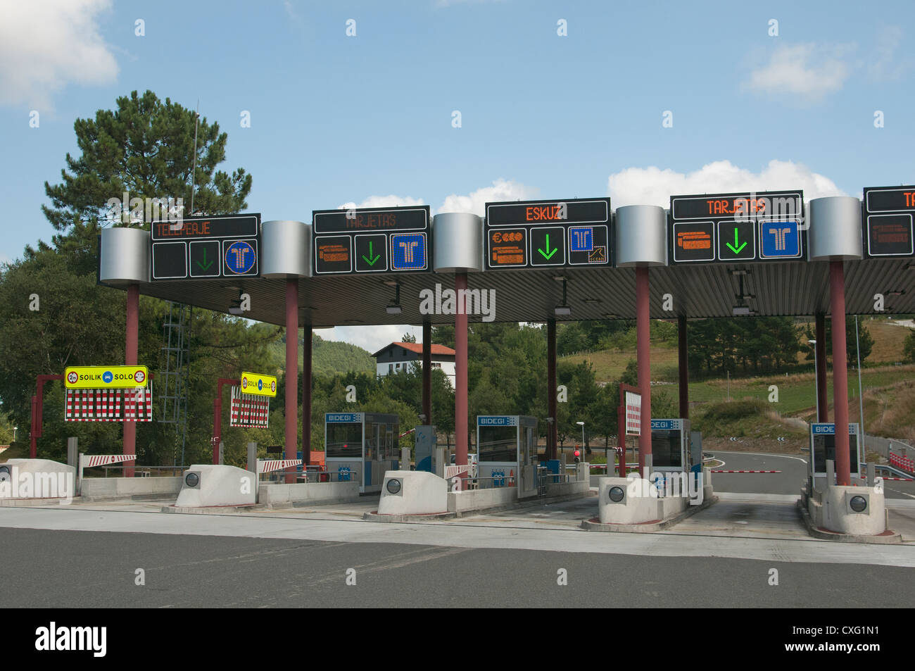 French motorway toll booths southwest France Stock Photo - Alamy