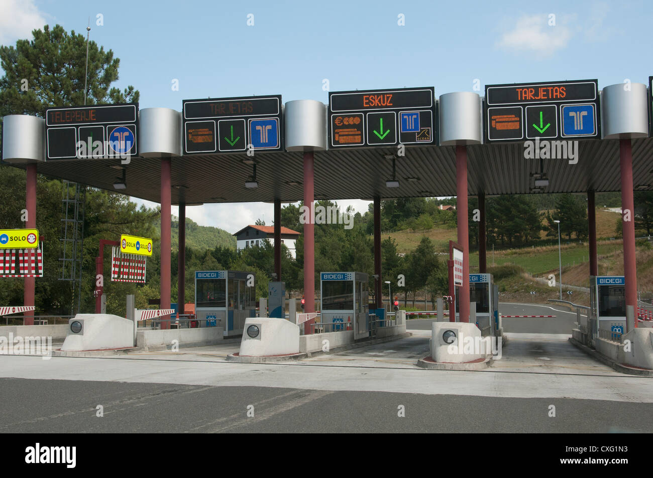 French motorway toll booths southwest France Stock Photo - Alamy