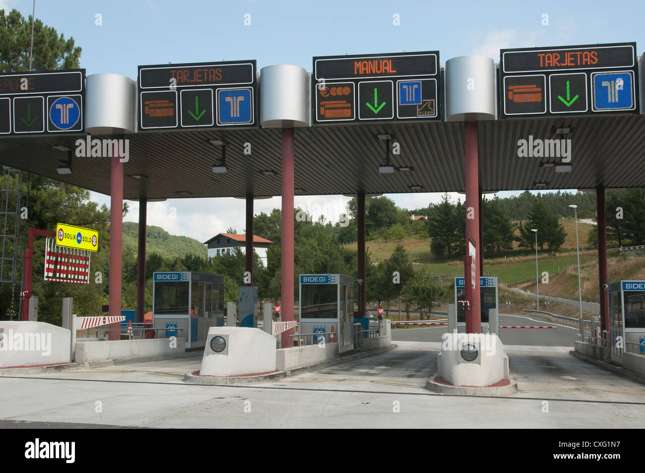 French motorway toll booths southwest France Stock Photo - Alamy