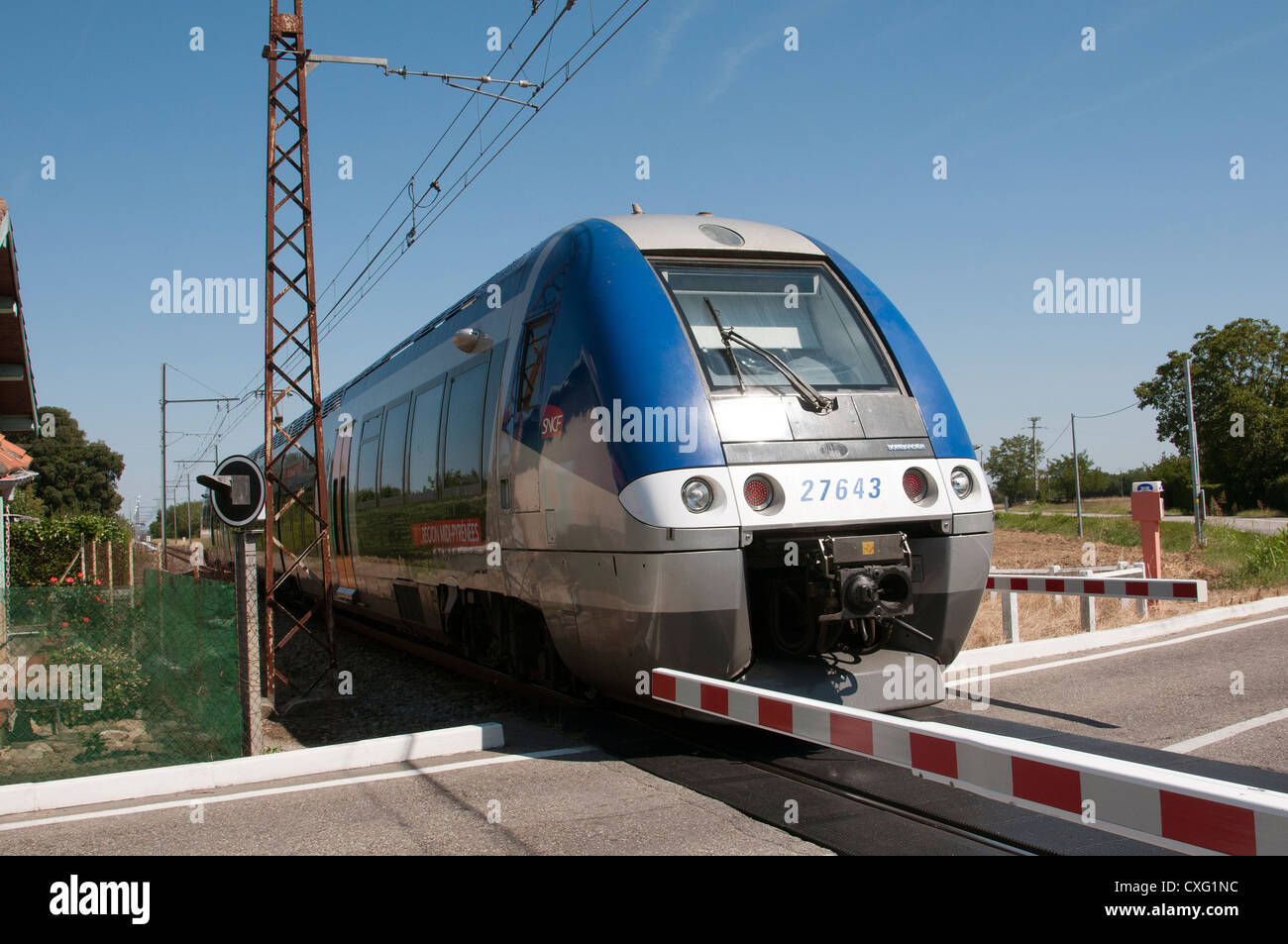 SNCF Bombardier passenger train in Midi Pyrenees region France Stock ...