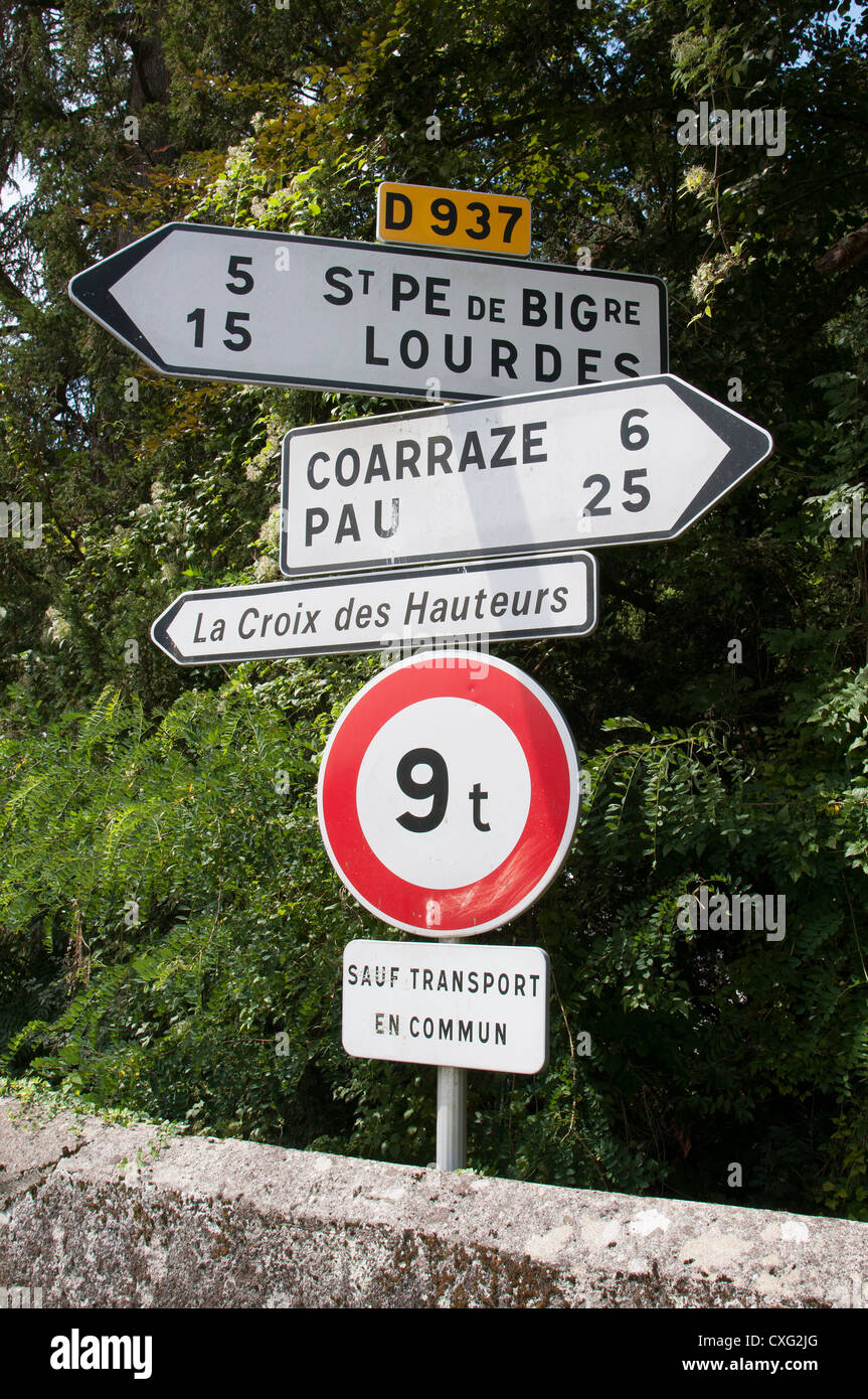 Road signs southwest France Stock Photo - Alamy