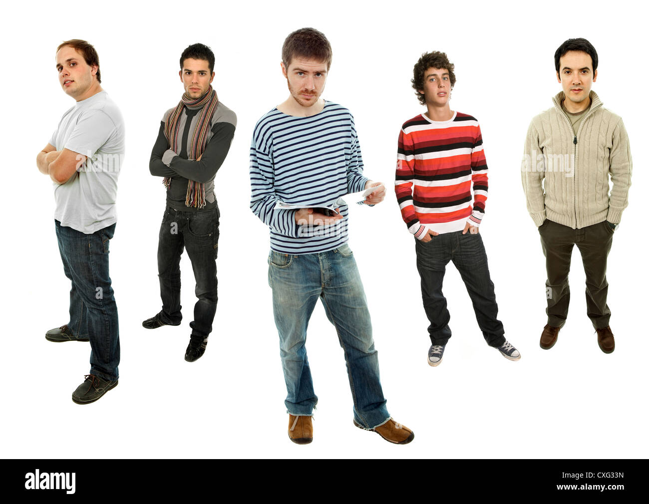 group of young men full body, isolated Stock Photo - Alamy