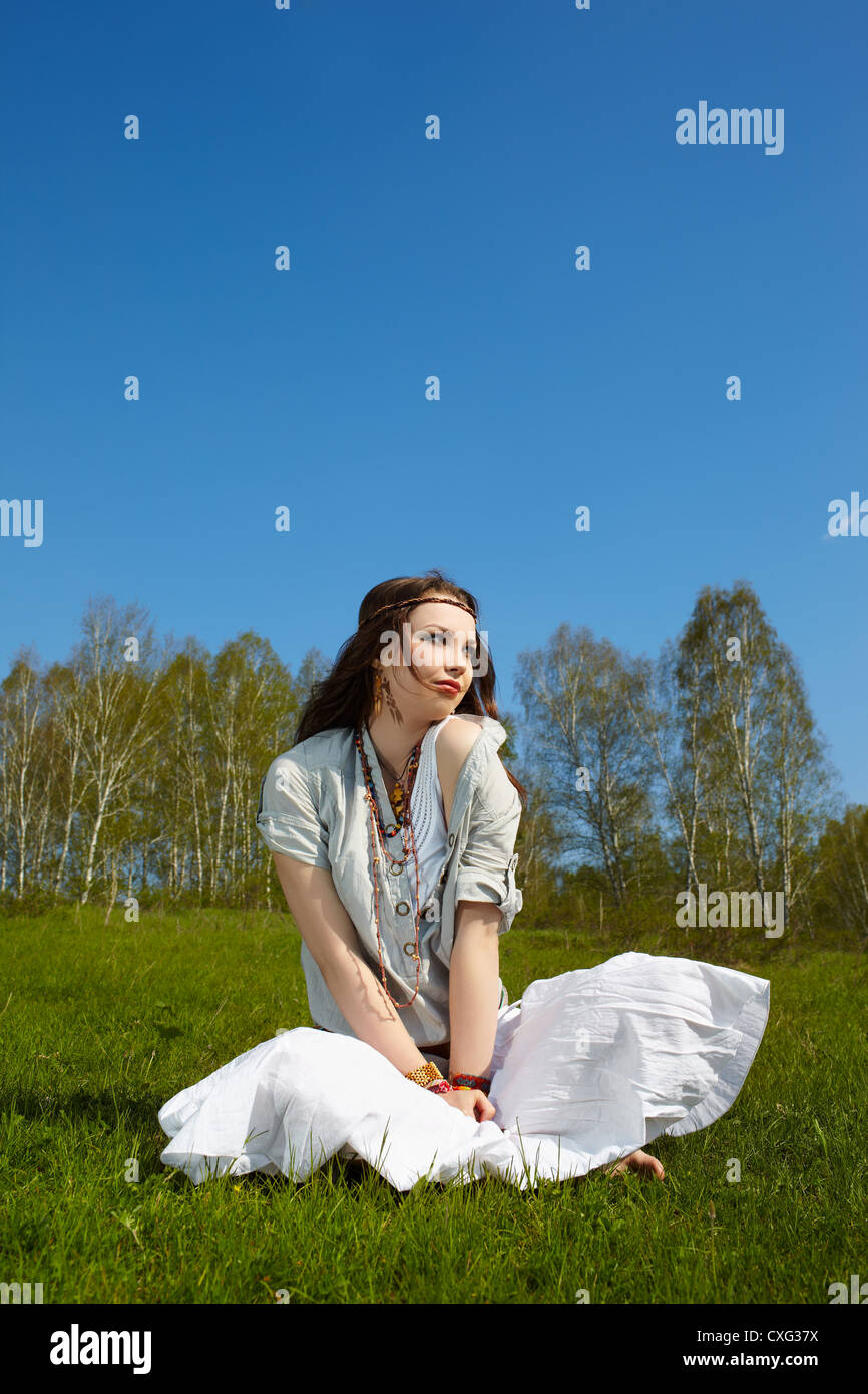 beautiful hippie girl Stock Photo - Alamy