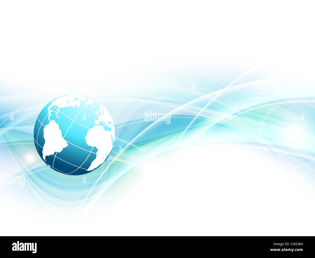 abstract blue background with globe and lines Stock Photo - Alamy