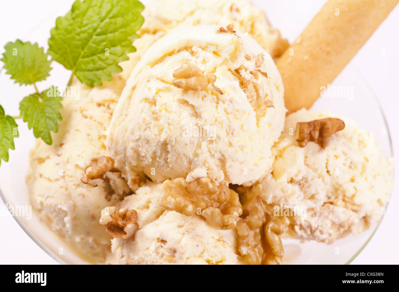 Walnut ice cream Stock Photo - Alamy