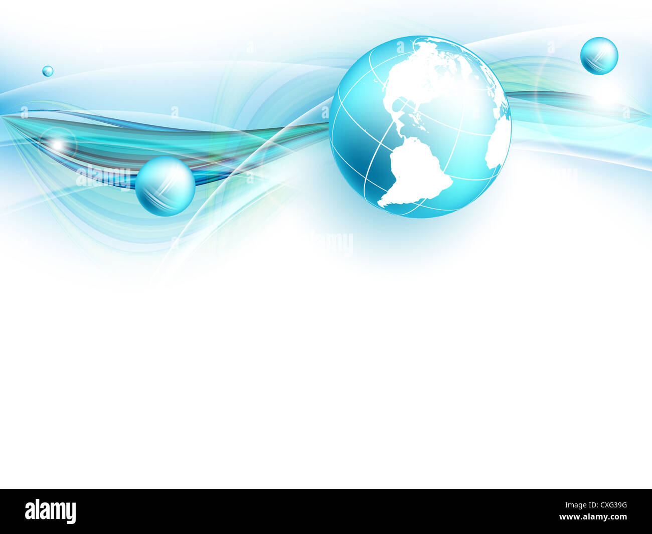 abstract blue background with globe and lines Stock Photo - Alamy
