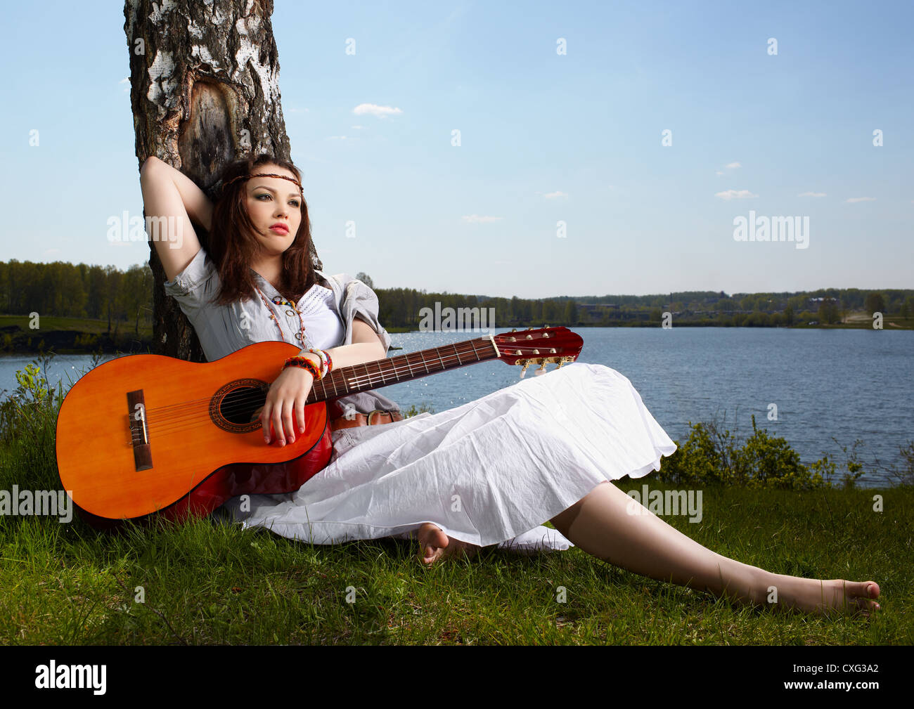beautiful hippie girl Stock Photo - Alamy