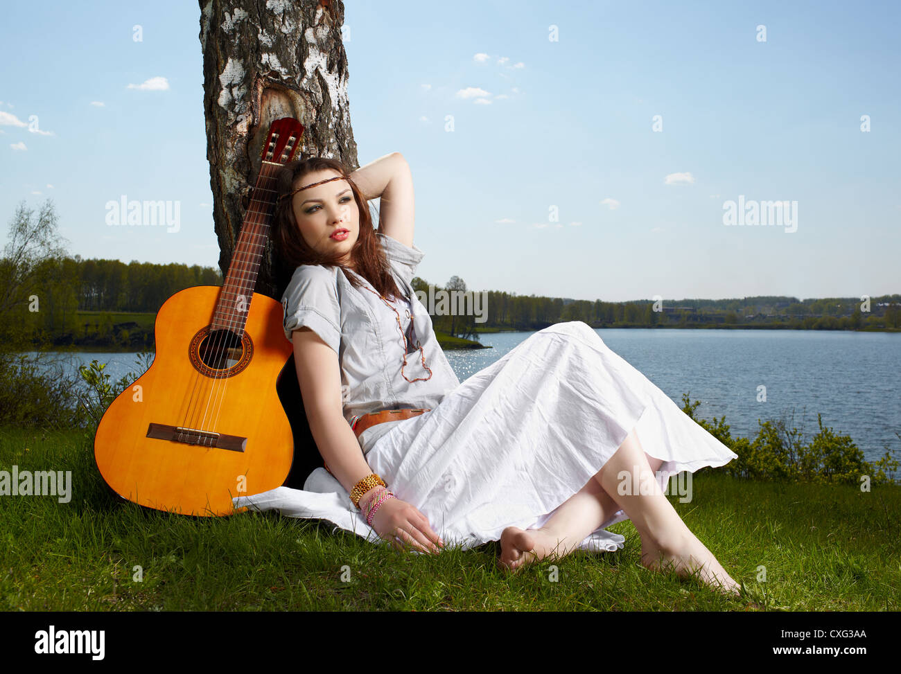 beautiful hippie girl Stock Photo - Alamy