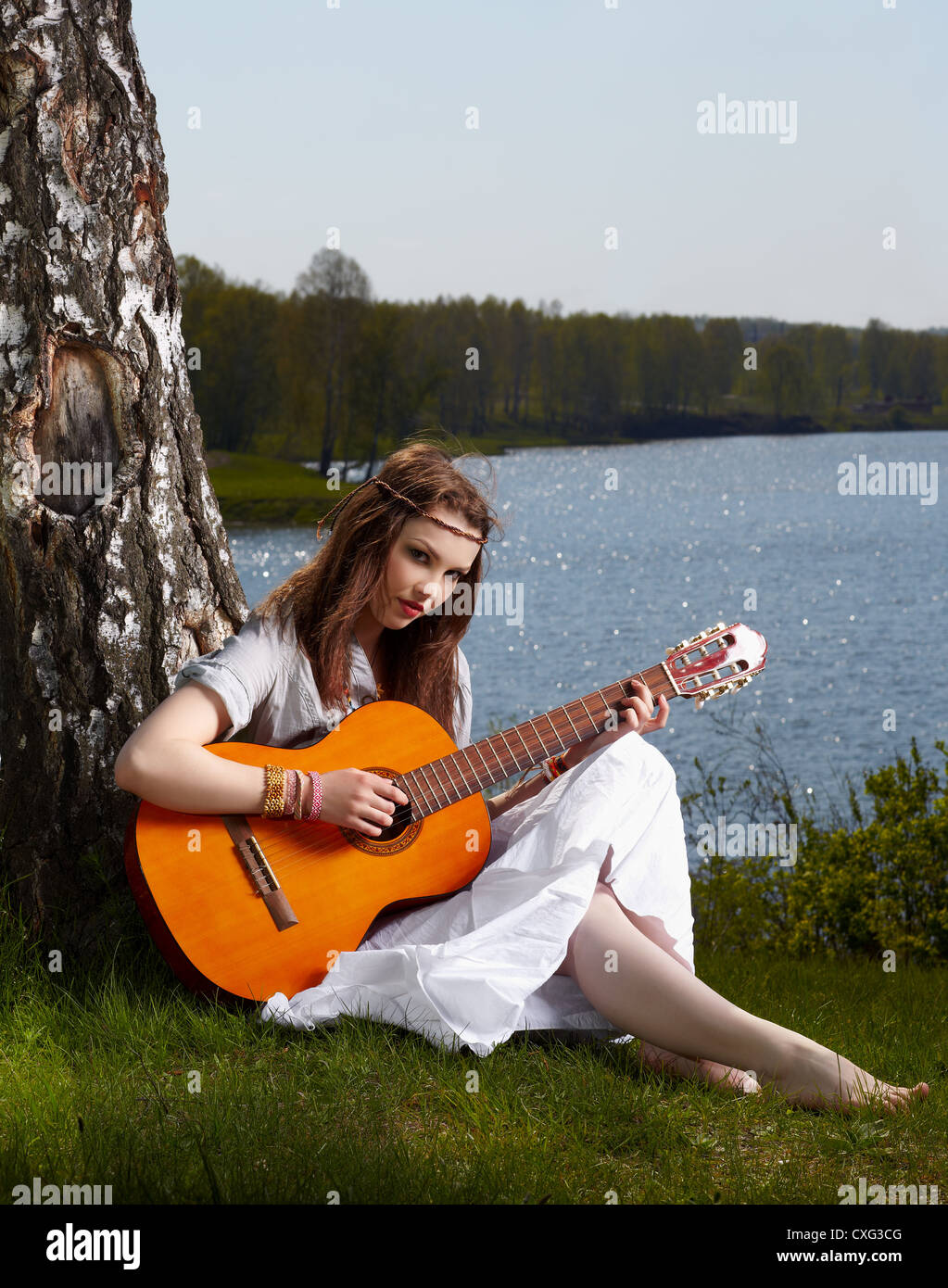 beautiful hippie girl Stock Photo - Alamy