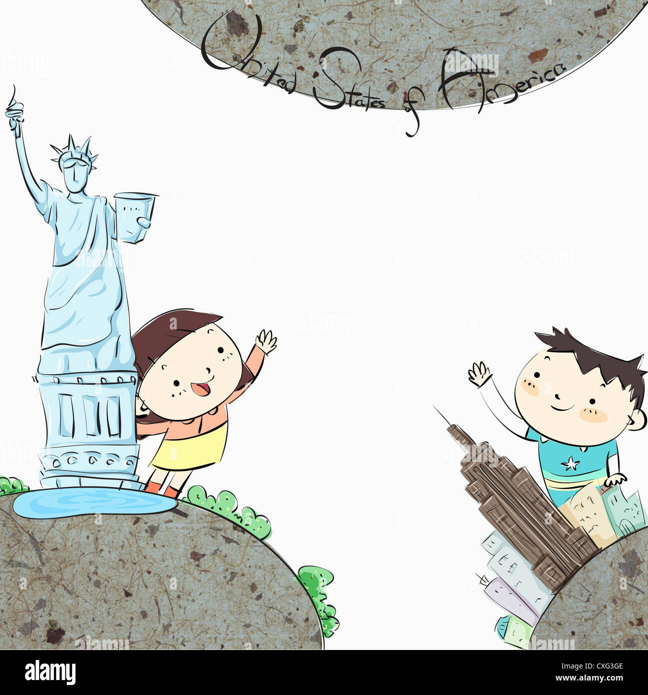 United States of America illustration letter border Stock Photo - Alamy