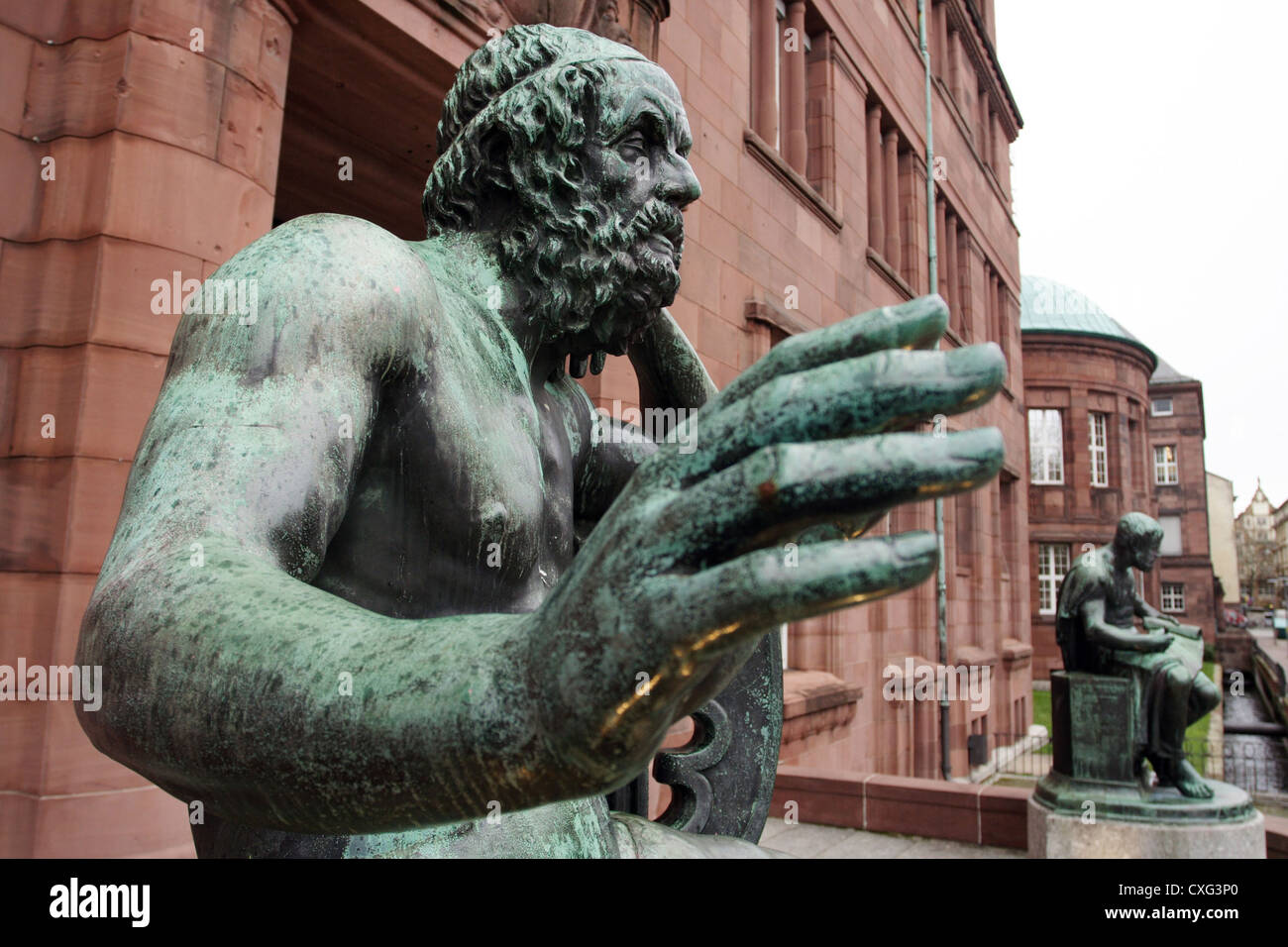 Bronze statues of Homer and Aristotle at the Albert-Ludwigs-University ...