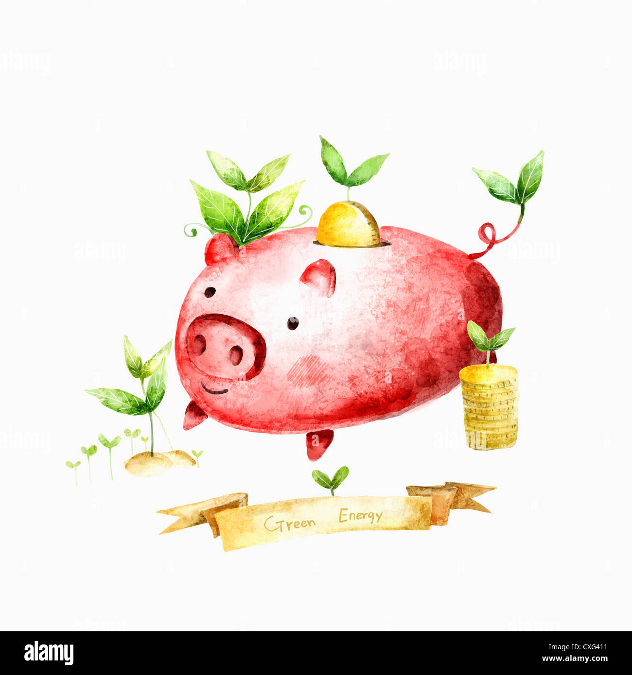 A illustration of a piggy bank Stock Photo - Alamy