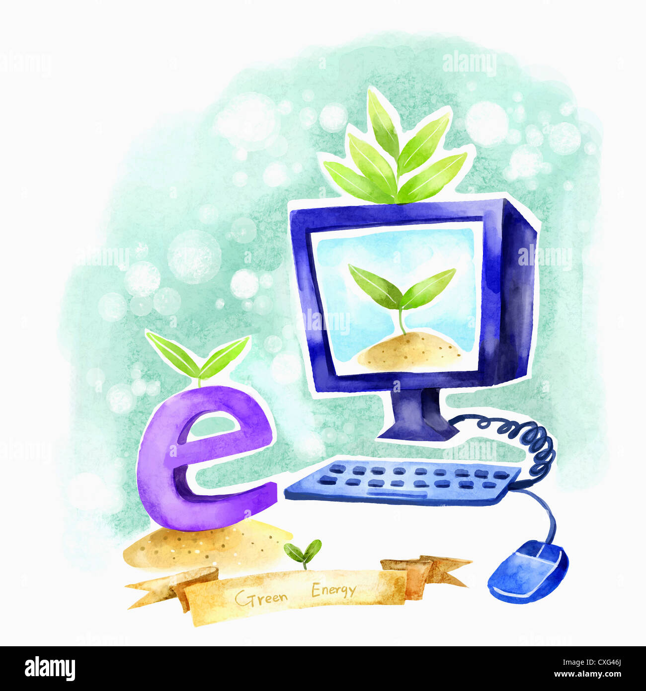 A illustration of internet in computer Stock Photo - Alamy