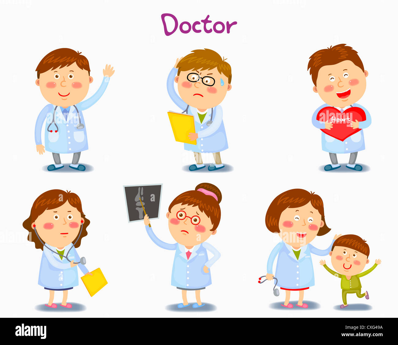 A illustration of doctor in different position and emotions Stock Photo ...