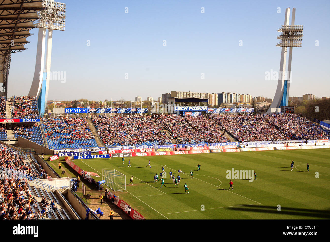 Stadium of the Polish first division side Lech Poznan at a home game ...
