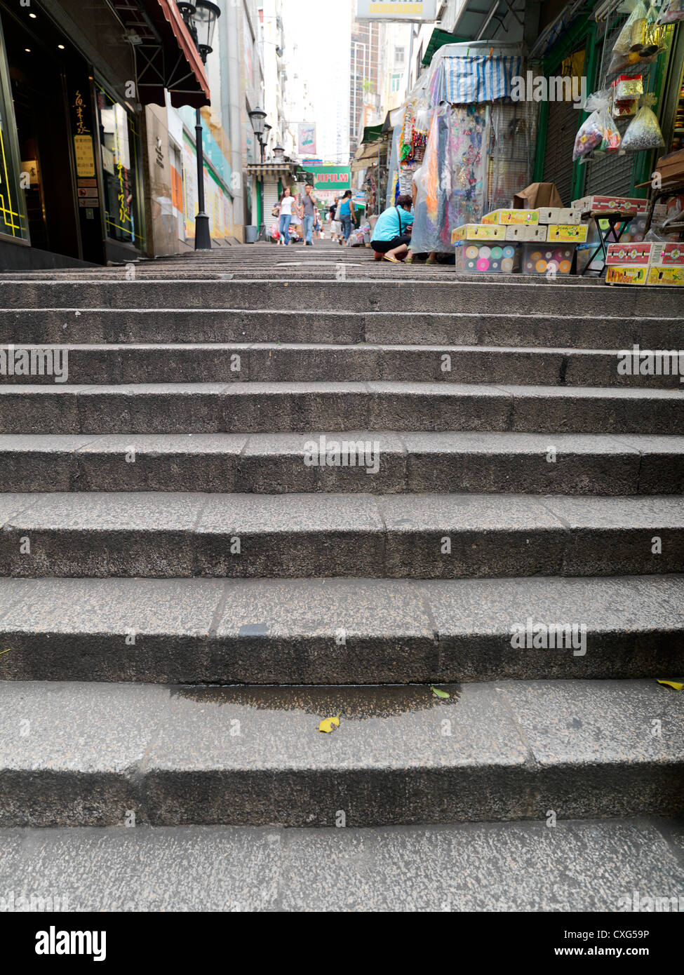 Steps in an alley in Central, Hong Kong Stock Photo - Alamy