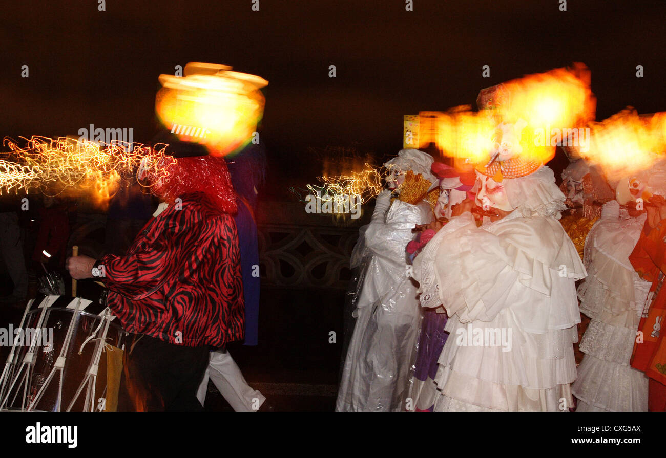 Participants at the Basel carnival Morgestraich Stock Photo - Alamy