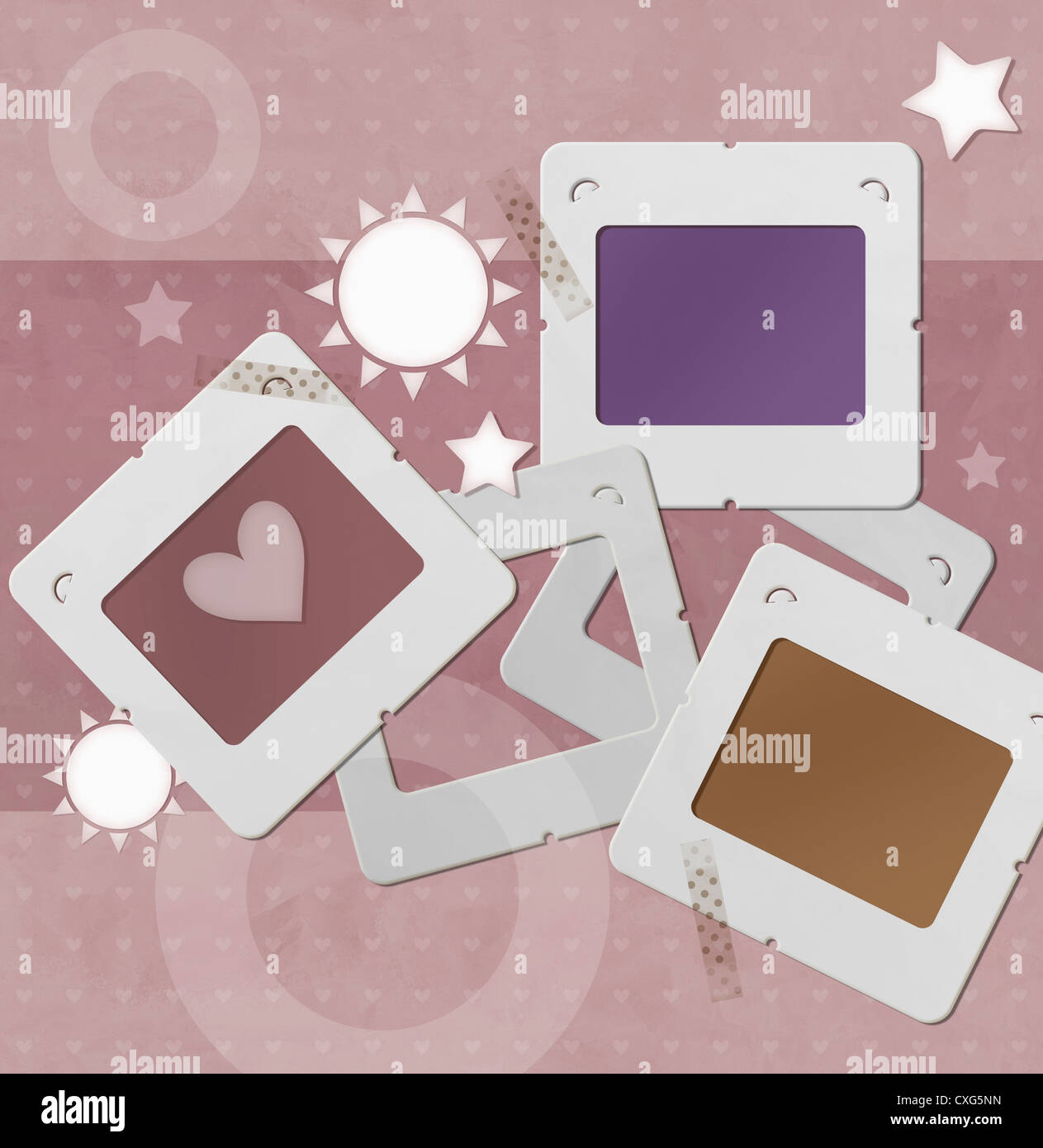 Illustration of simple white photo album borders Stock Photo - Alamy