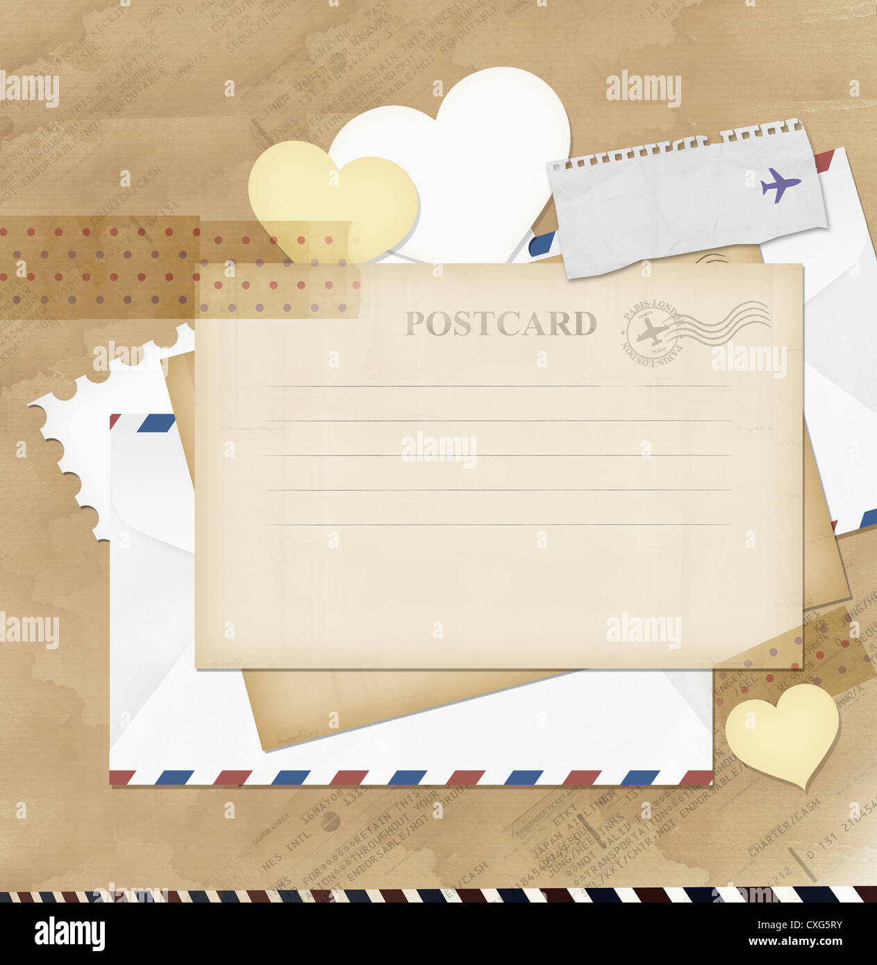 Illustration of a postcard Stock Photo - Alamy