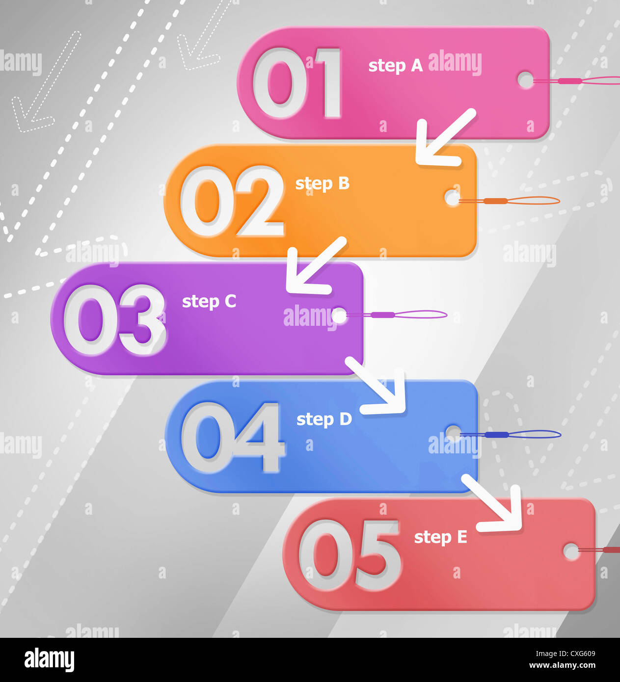A template of step diagram in different colors Stock Photo - Alamy