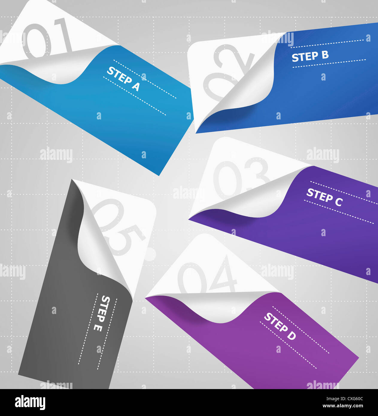 A template of step diagram in different colors Stock Photo - Alamy