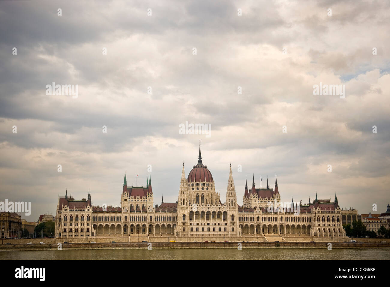 Hungary, Budapest, The neo-gothic Hungarian Parliament building ...