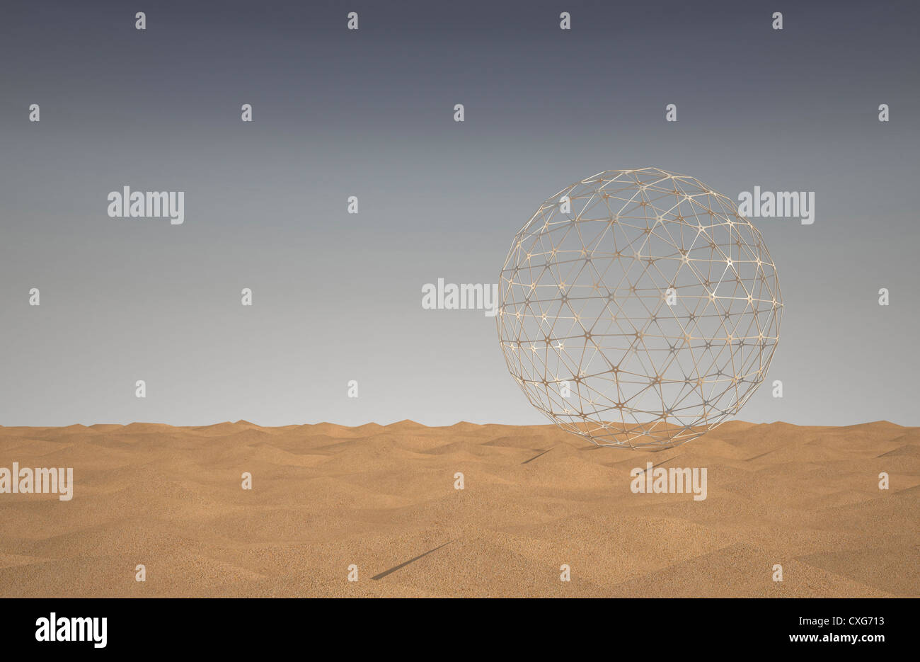 iron sphere in the middle of desert Stock Photo - Alamy
