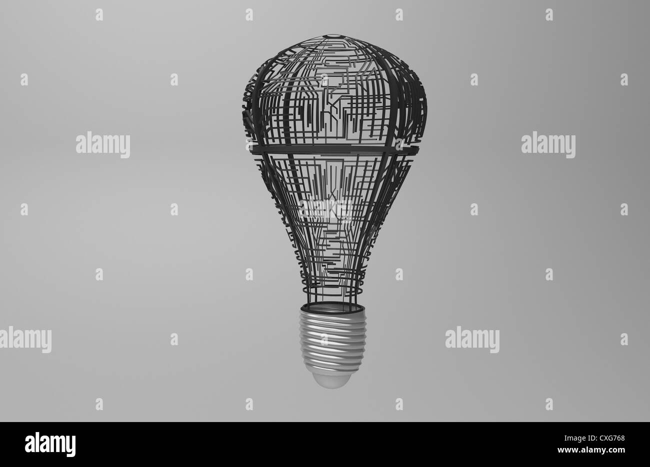 electric circuit with a shape of bulb Stock Photo - Alamy