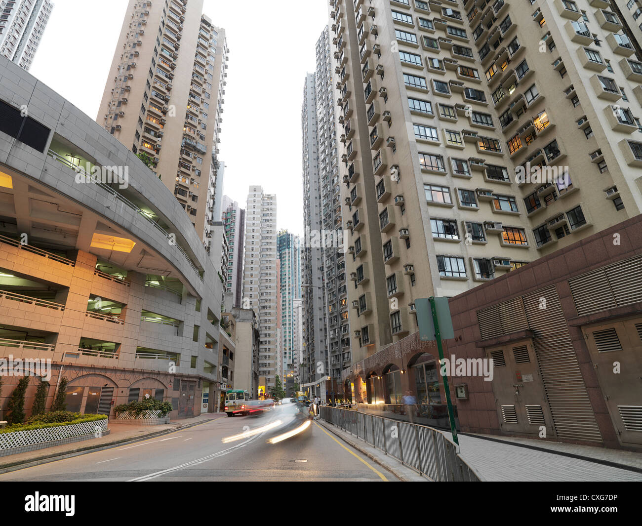Vehicles drive on a street in Central, Hong Kong Stock Photo - Alamy