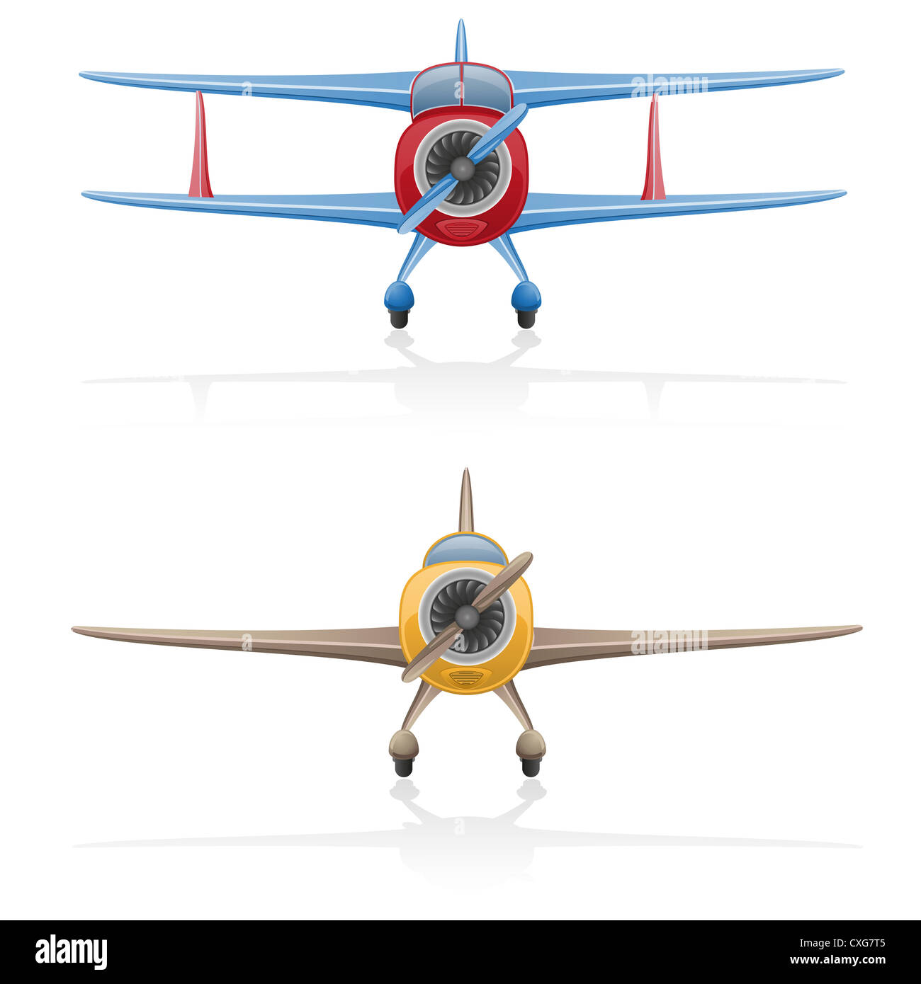 old airplane illustration isolated on white background Stock Photo - Alamy