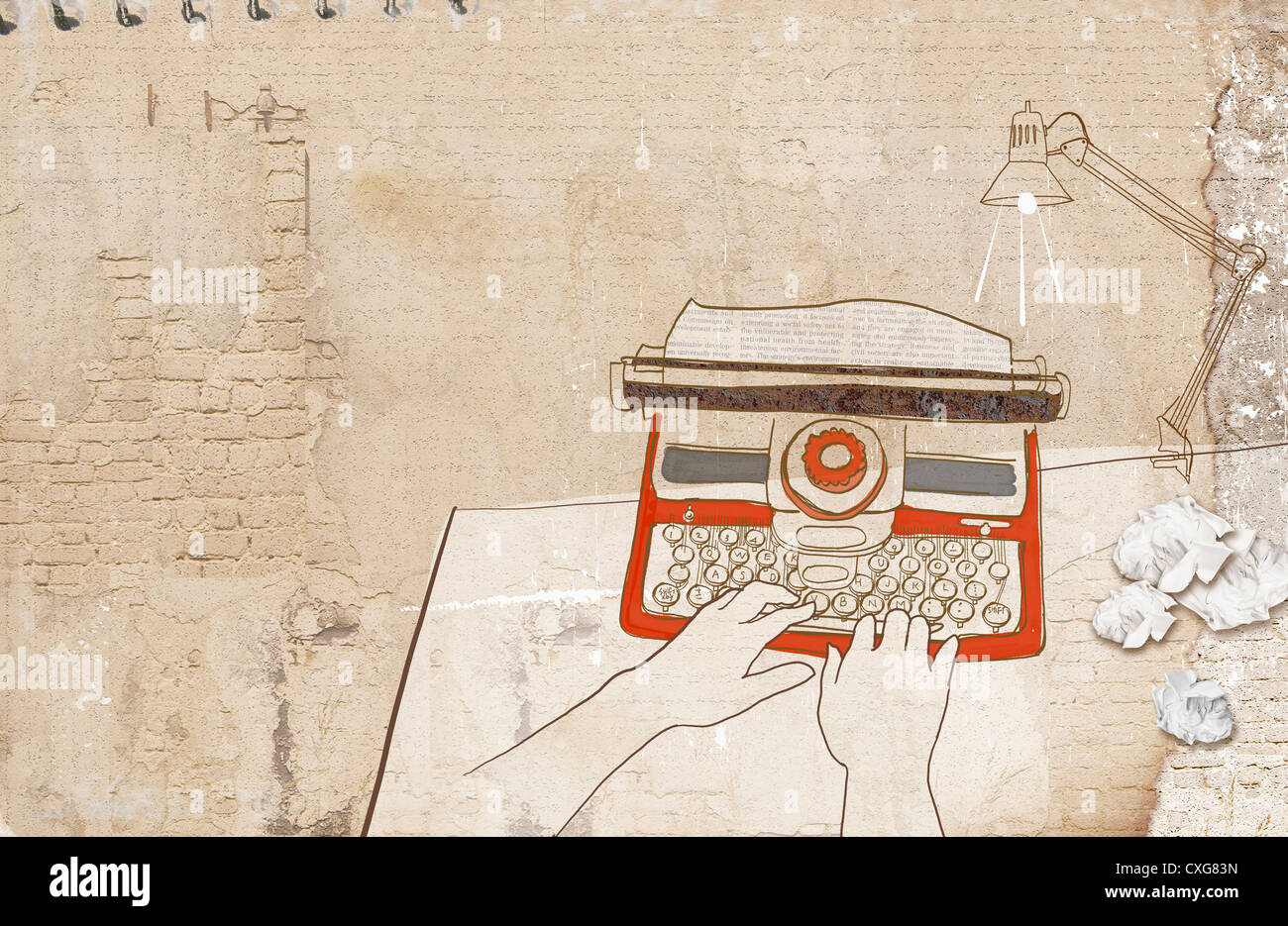 Painting with the typewriter hi-res stock photography and images - Alamy