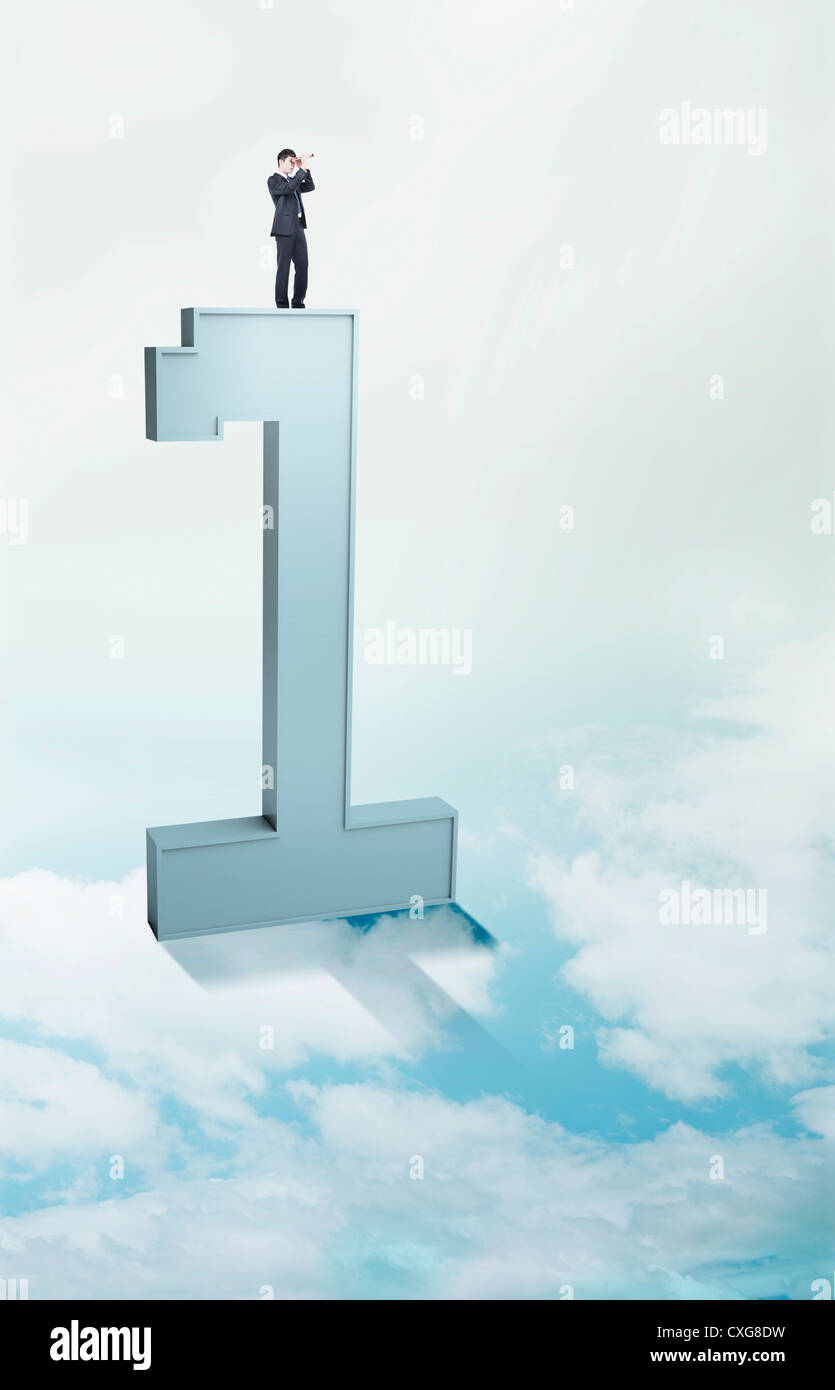 man standing on the number one Stock Photo - Alamy