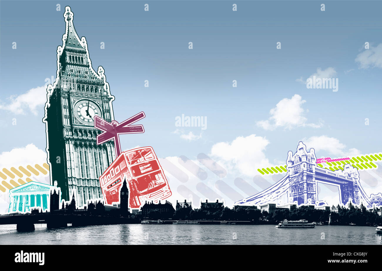 Tower bridge tower of london painting hi-res stock photography and ...