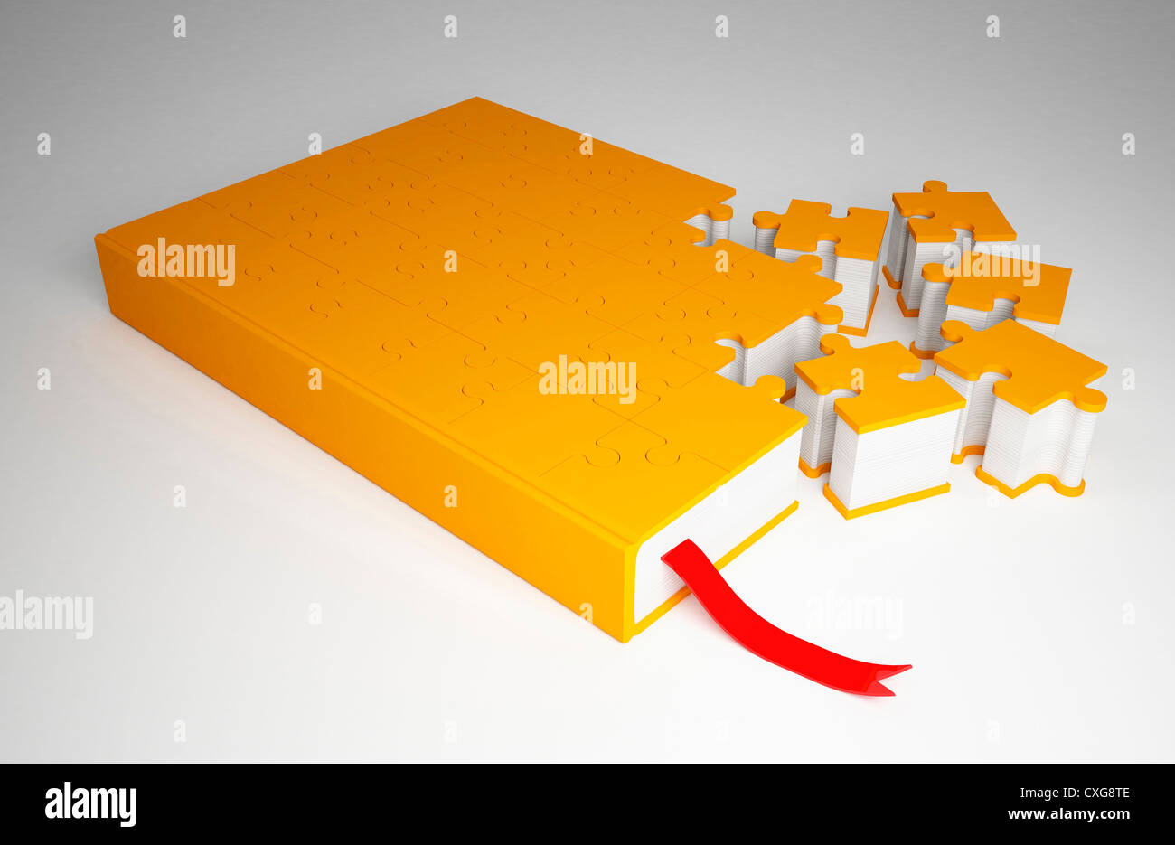 book made of puzzles Stock Photo - Alamy